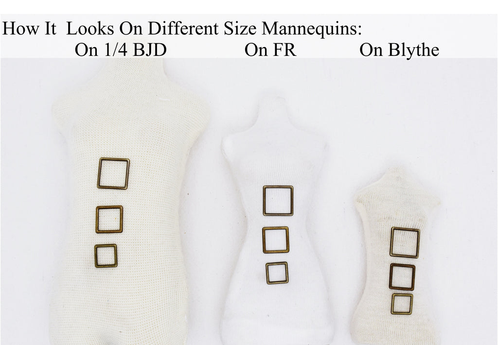 B313 Square 8/10/12mm Tiny Mini Buckles Connector Doll Sewing Doll Cra ...