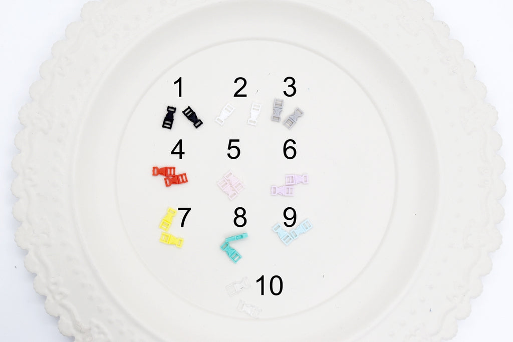 B342 Multi Colors Cute 5×11.5mm Mini Side Release Plastic Buckles Doll ...