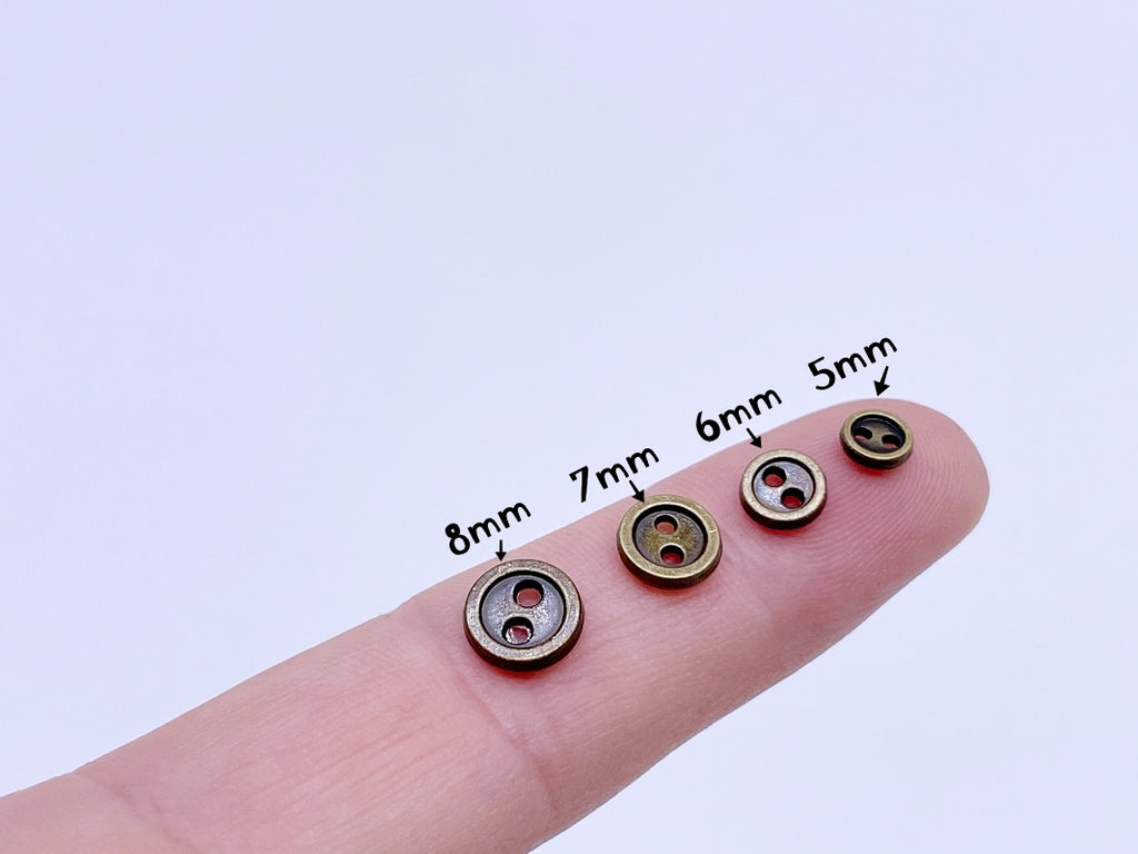 B019B 5mm/6mm/7mm/8mm Two Hole Mini Doll Buttons Sewing Craft Doll Clo ...