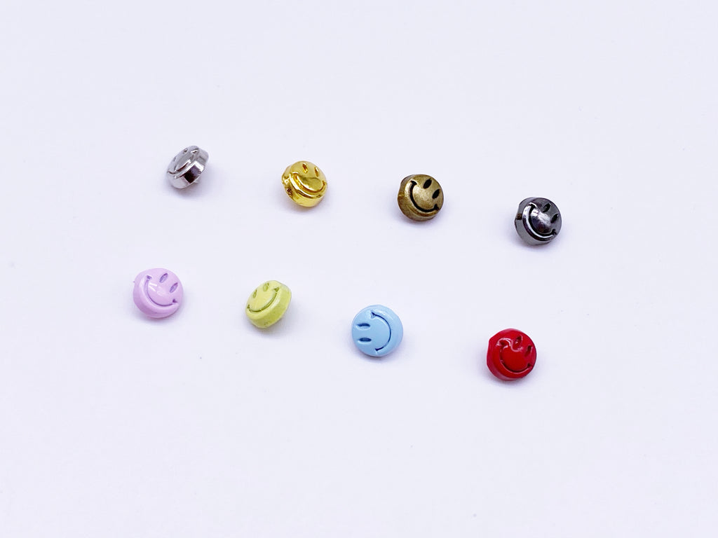 B131 Little Smiley Face 5mm Emoji Shank Buttons Micro Mini Buttons Tin ...