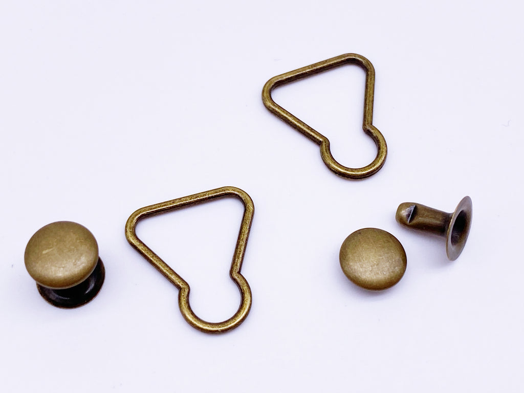 B159 Bronze/Gold/Silver/Dark Gun Color 13.5×15mm Mini Overall Buckles ...