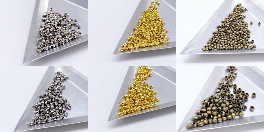 B172 Mini Metal Beads 2mm 3mm Super Tiny Metal Round Beads Tiny Beads ...