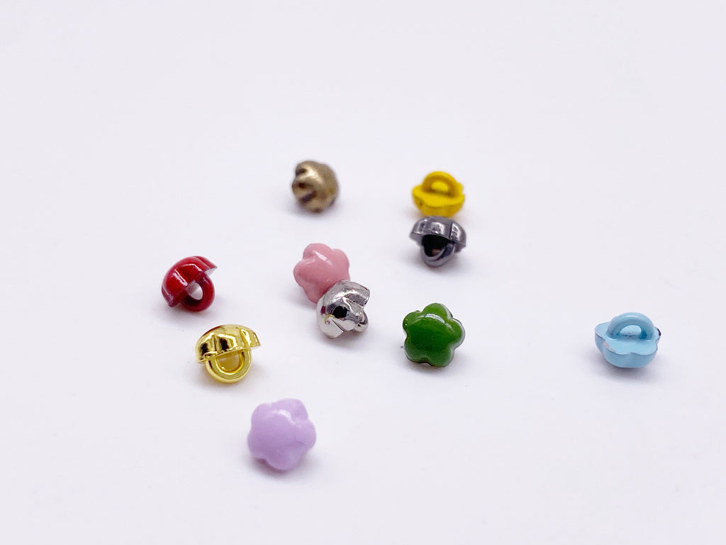 B177 Flower 4mm Buttons Shank Buttons Micro Mini Buttons Tiny Buttons ...