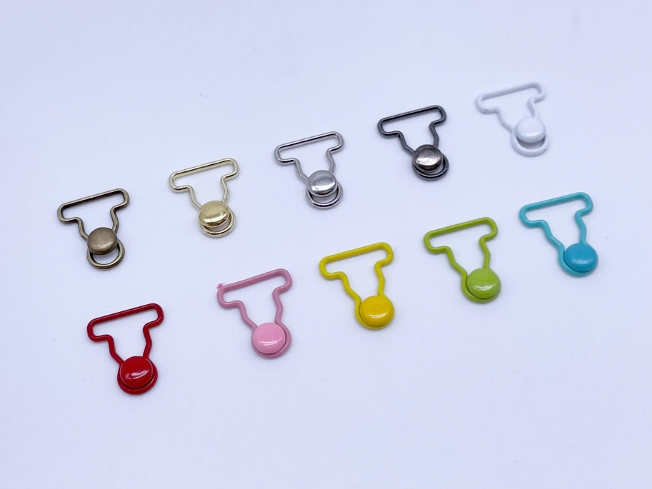 B187 Metal Color 9mm Mini Overall Hook Buckles Sewing Craft Doll Cloth ...