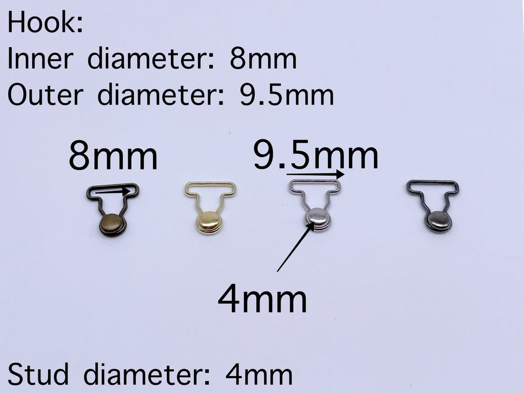 B187 Metal Color 9mm Mini Overall Hook Buckles Sewing Craft Doll Cloth ...