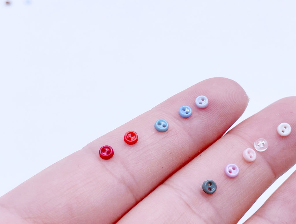B205 Tiny 3mm Buttons Micro Mini Buttons Tiny Buttons Doll Buttons Dol ...