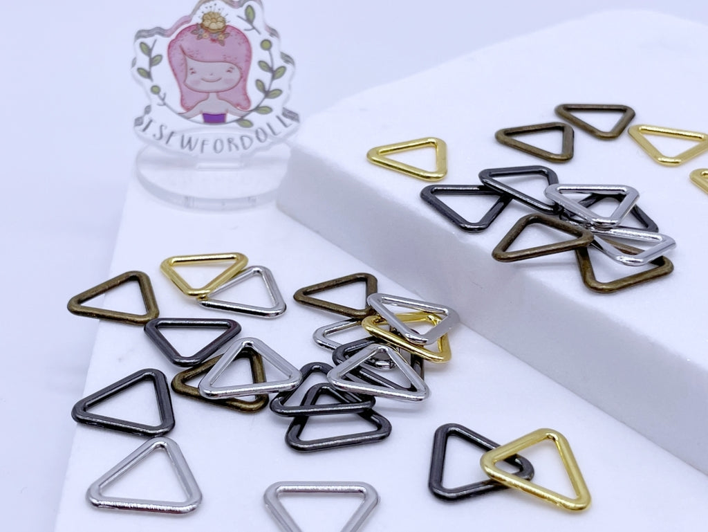B210 13mm Triangle Shape Ring Mini Belt Buckles Sewing Craft Doll Clot ...