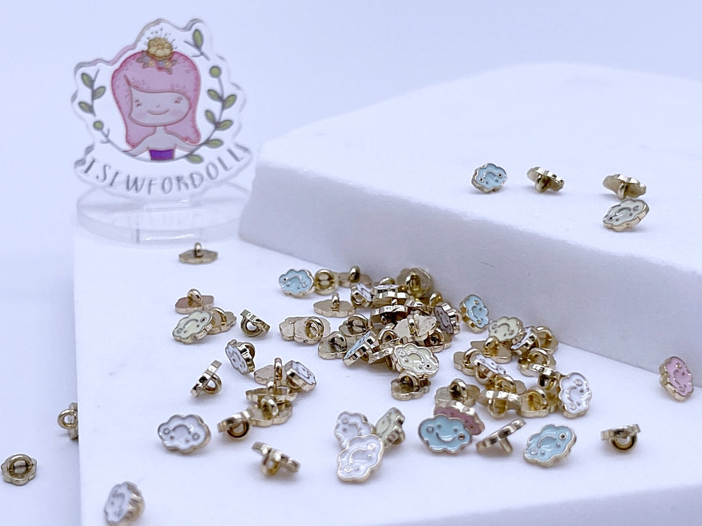 B211 6mm Cute Cloud Face Buttons Shank Buttons Micro Mini Buttons Tiny ...