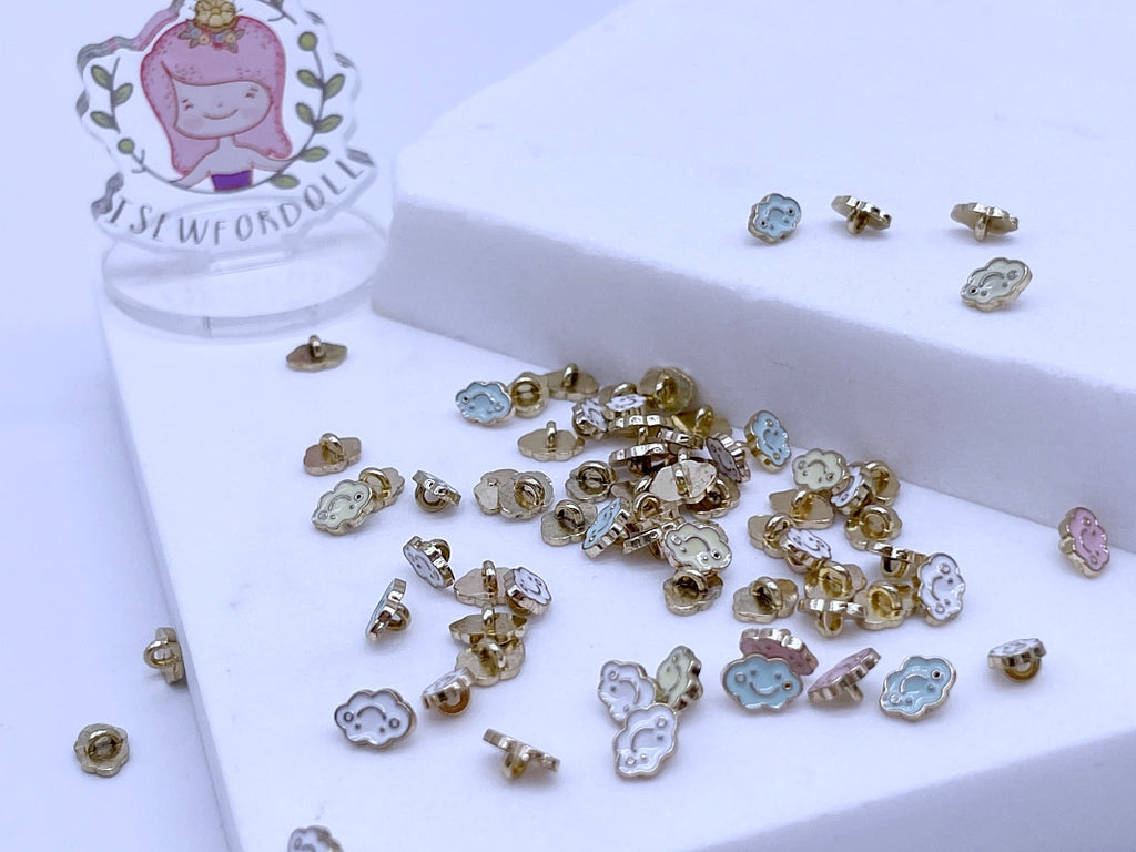 B211 6mm Cute Cloud Face Buttons Shank Buttons Micro Mini Buttons Tiny ...