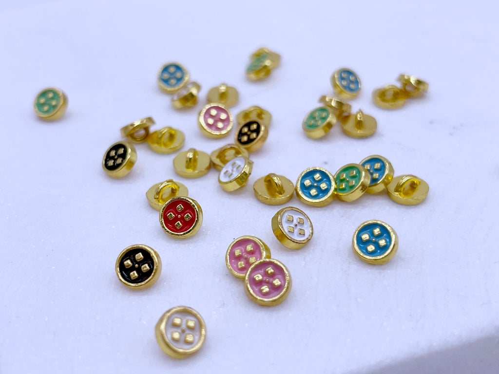 B234 Cute 5mm Round With Dots Shank Buttons Micro Mini Buttons Tiny Bu ...