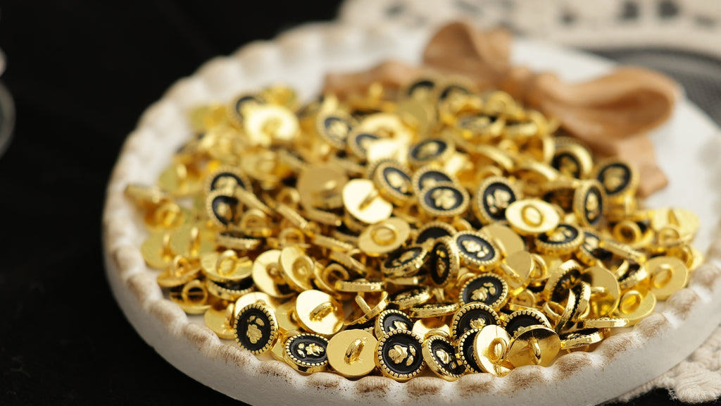 B251 Rose Flower 8mm Metal Shank Buttons Micro Mini Buttons Tiny Butto ...