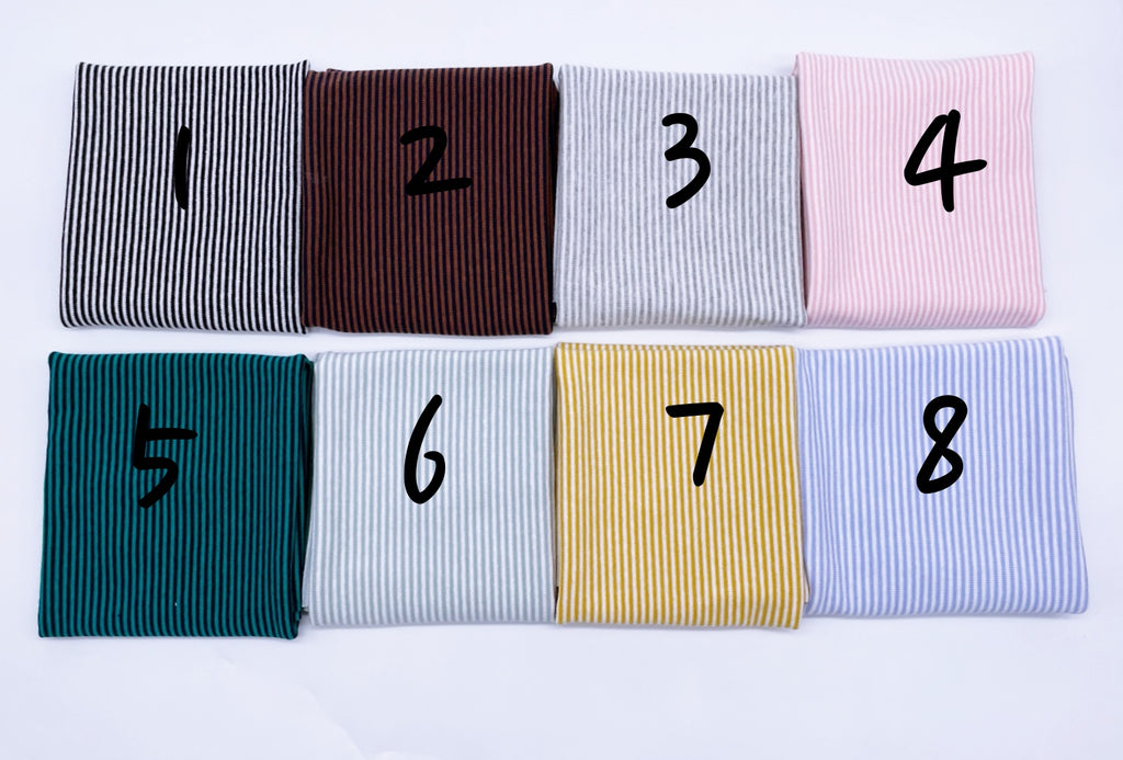 F035 Cotton Knit Fabric 2mm Tiny Stripes 45×40cm Stretchy Fabric Doll ...