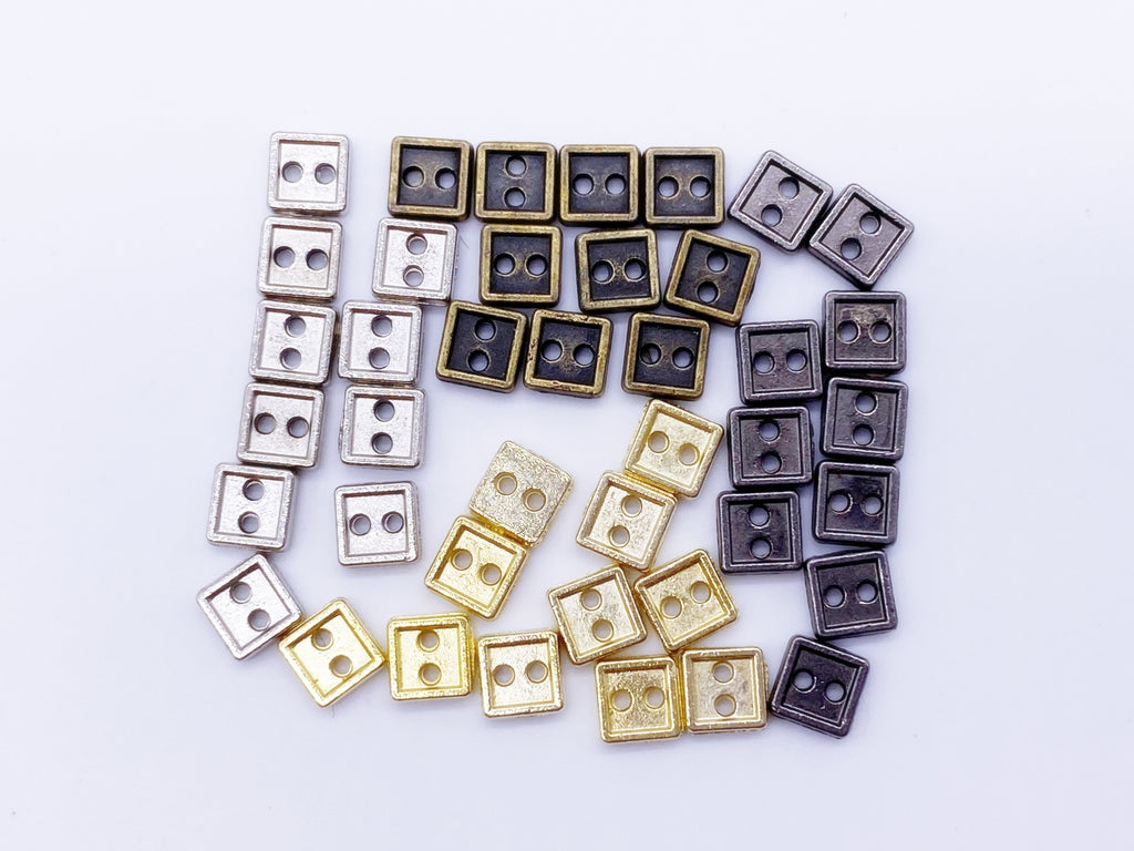 B119 4mm Square Buttons Micro Mini Buttons Tiny Buttons Doll Sewing No ...