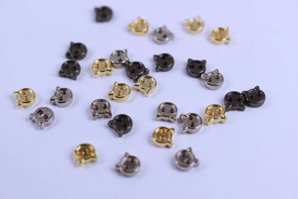 B015 Mini Metal Buttons 4mm Cat Buttons Doll Clothes Sewing Craft Supp ...