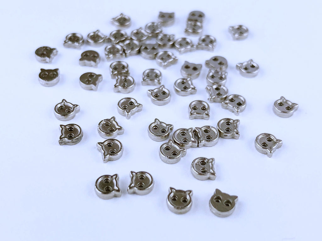 B015 Mini Metal Buttons 4mm Cat Buttons Doll Clothes Sewing Craft Supp ...