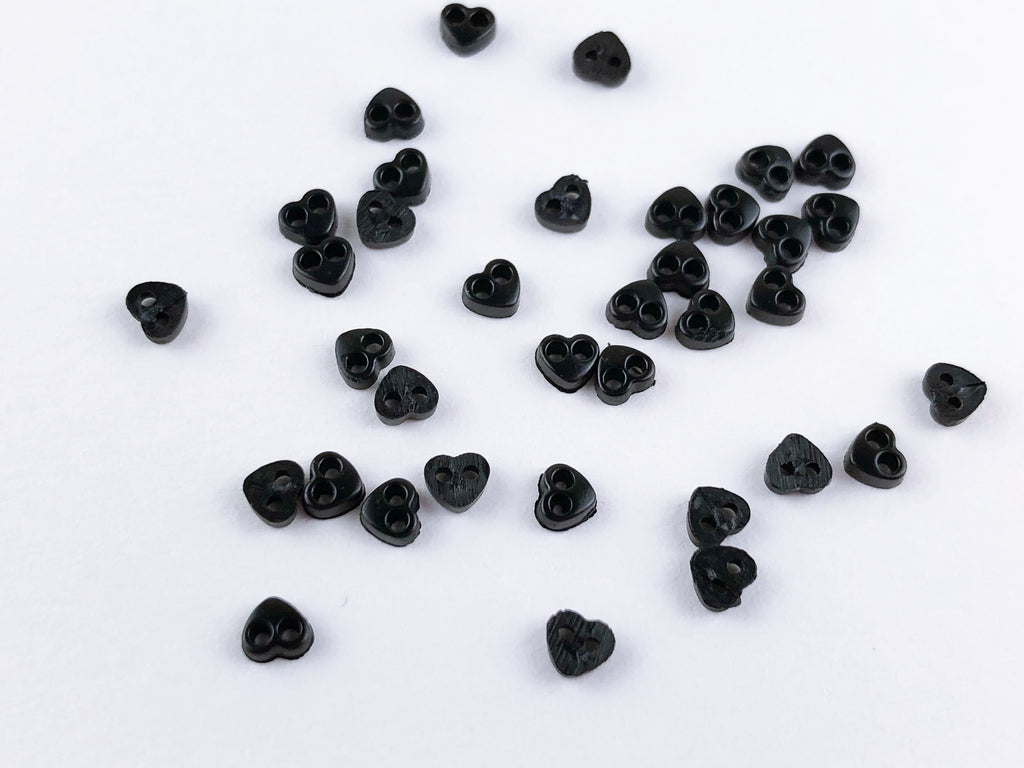 B018 Heart 4mm Buttons Micro Mini Buttons Tiny Buttons Doll Buttons Do ...
